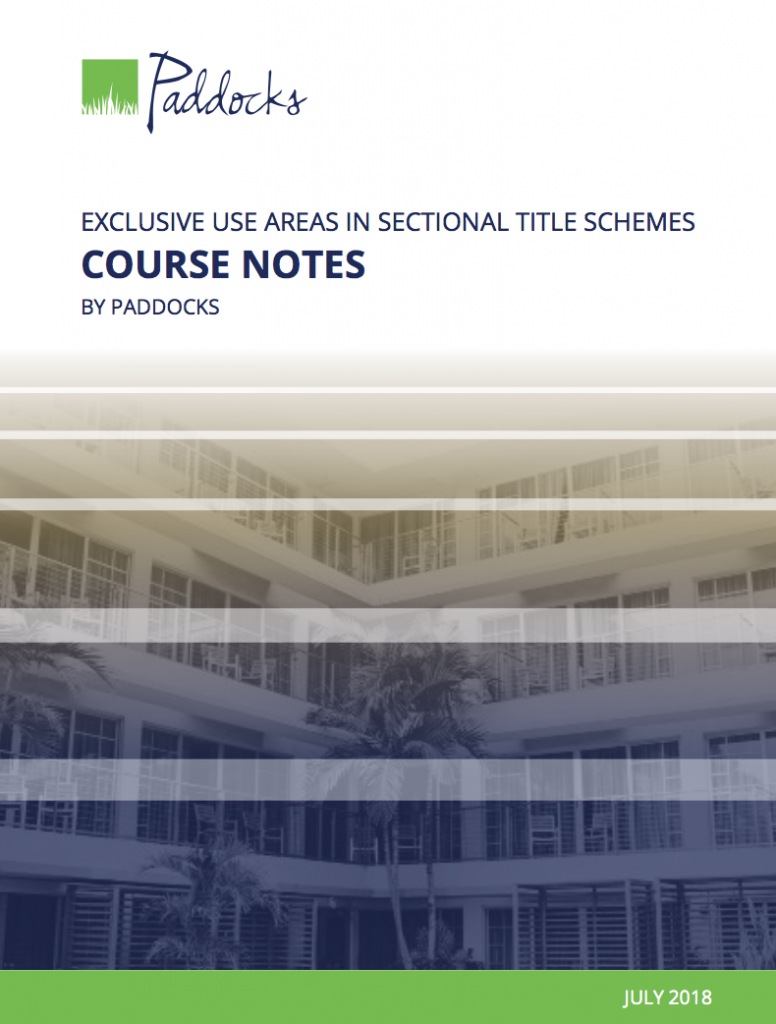 Exclusive Use Areas in Sectional Title Schemes Course Notes eBook ...