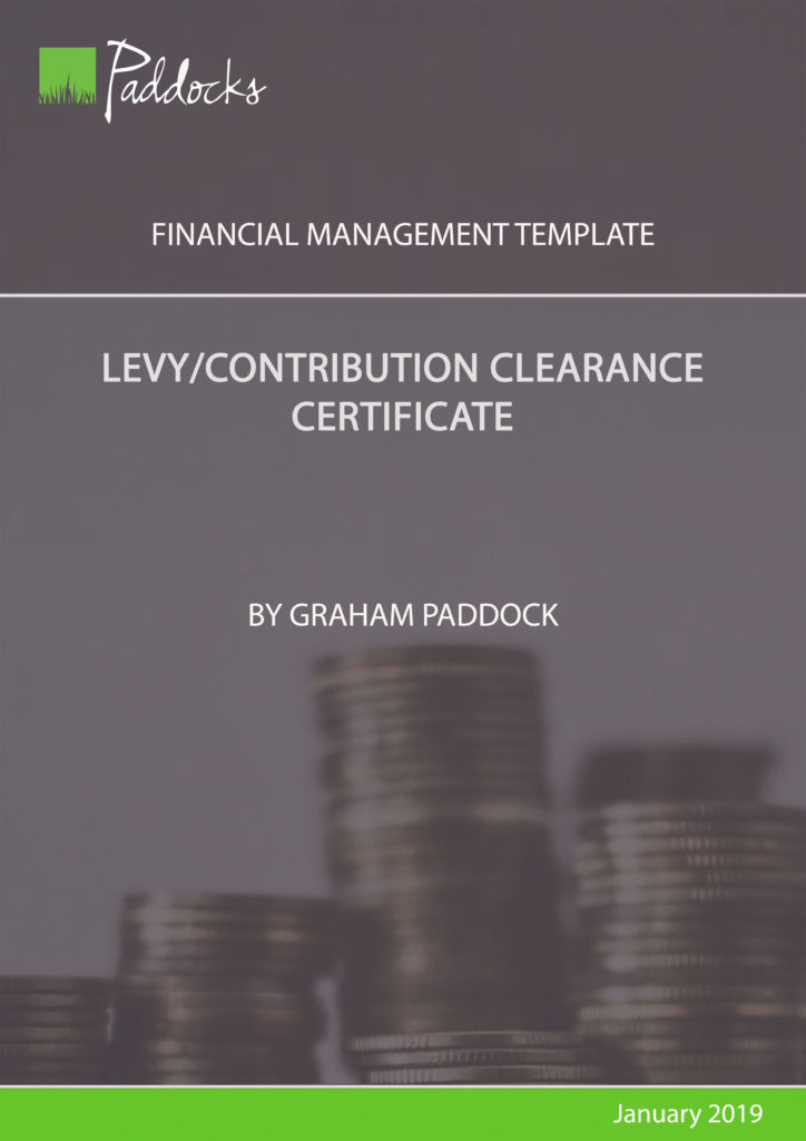 Template – Levy/Contribution Clearance Certificate | Paddocks Template – Levy/Contribution Clearance Certificate | Paddocks