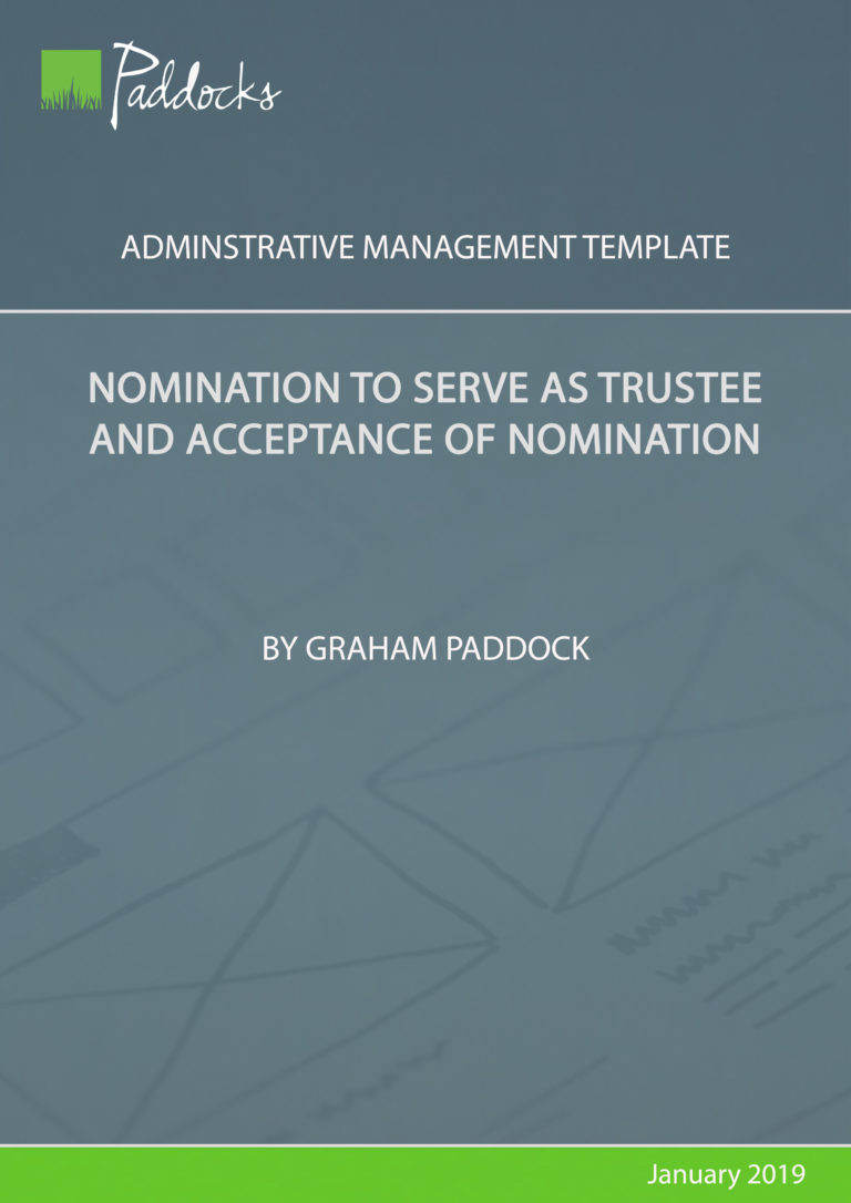 Template – Nomination to Serve as Trustee and Acceptance of Nomination ...