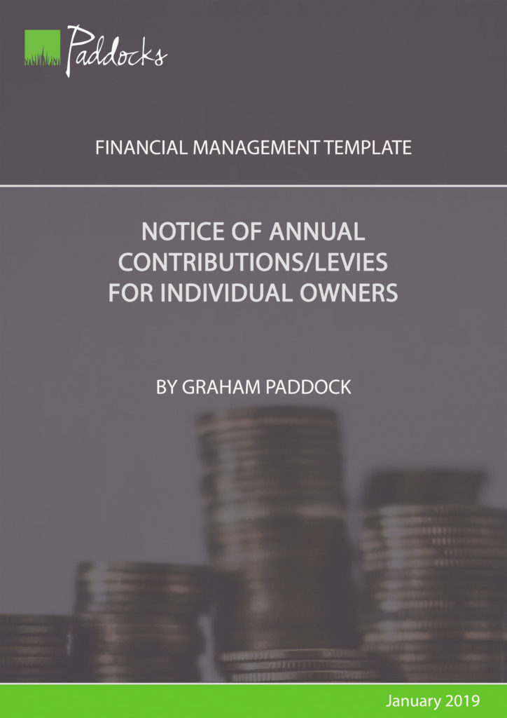 Template – Notice of Annual Contributions/Levies for Individual Owners ...