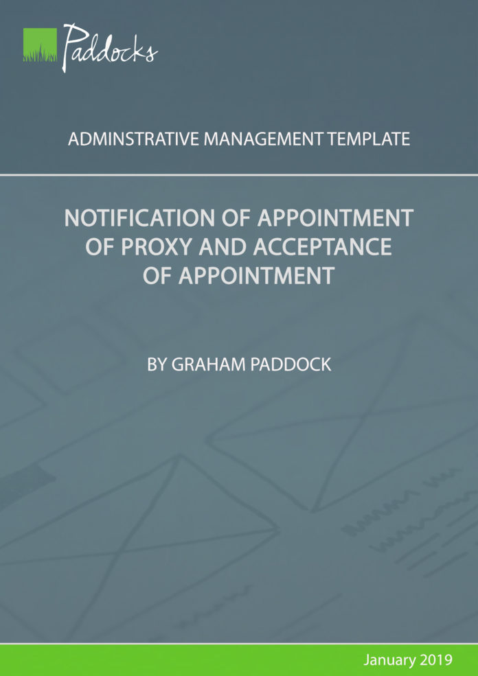 Template – Notification of Appointment of Proxy and Acceptance of ...