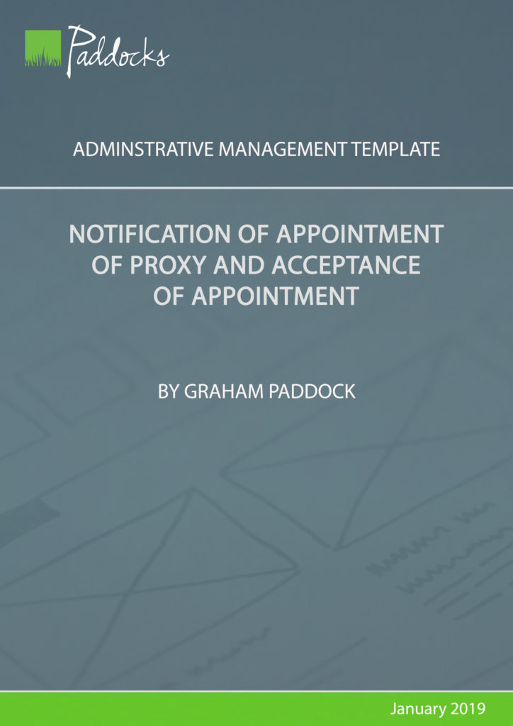 Template – Notification of Appointment of Proxy and Acceptance of ...