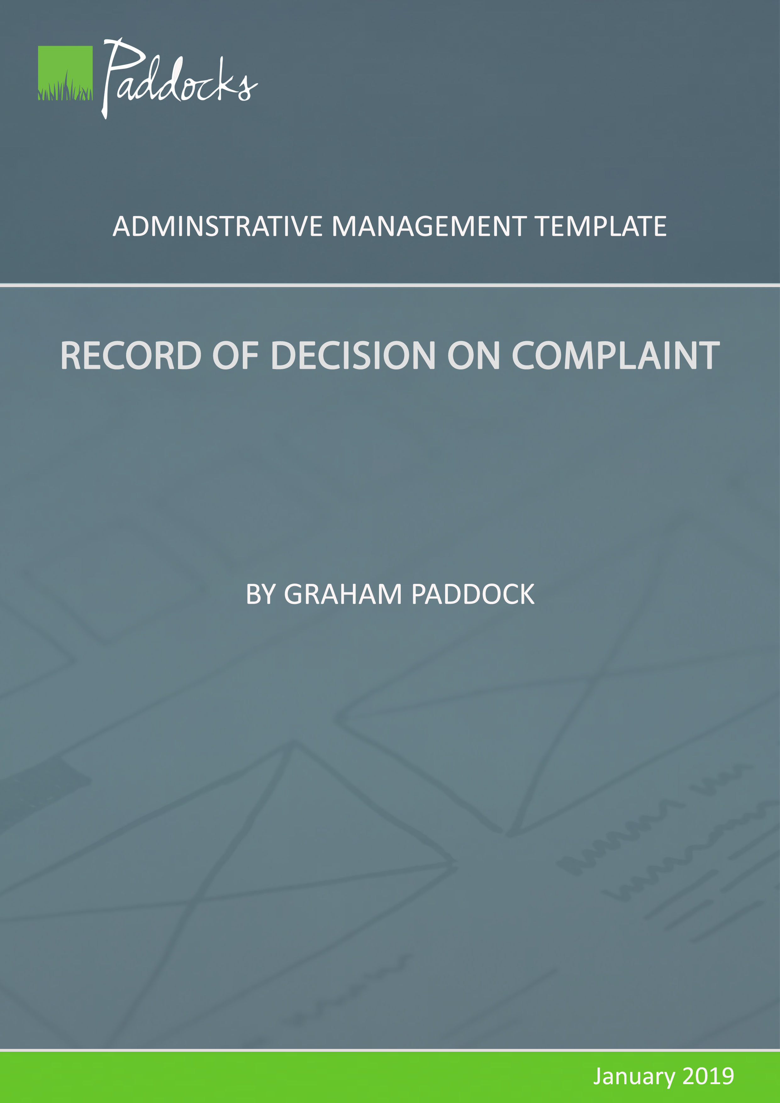 Template – Record of Decision on Complaint | Paddocks