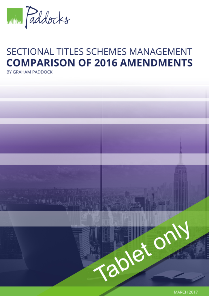 Sectional Titles Schemes Management Comparison of 2016 eBook | Paddocks