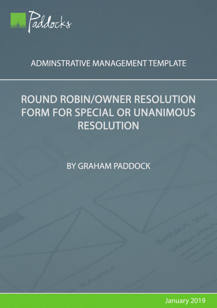 Template – Round Robin / Owner Resolution Form for Special or Unanimous ...